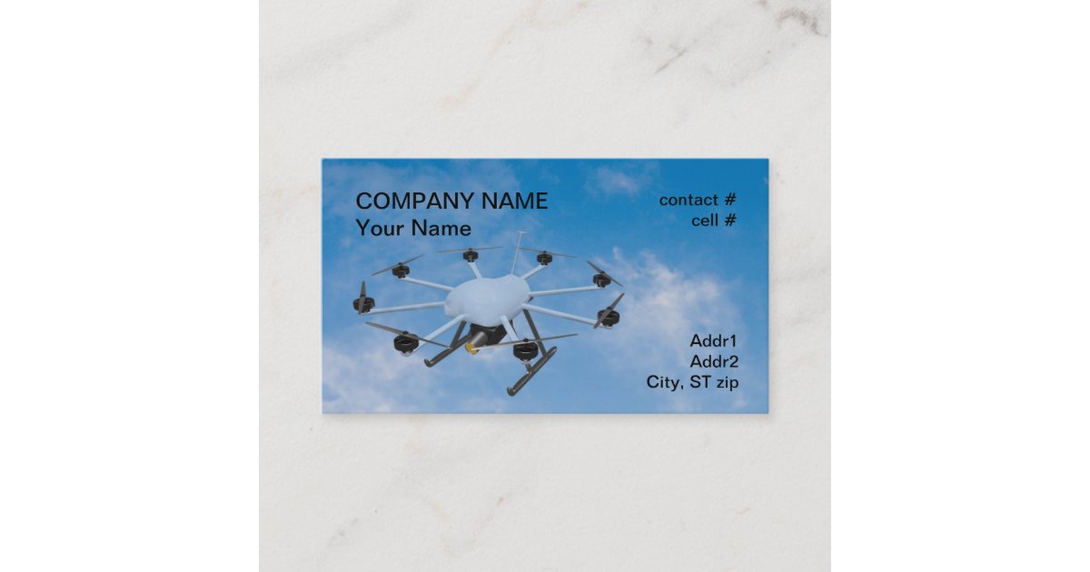 multirotor surveillance drone business card | Zazzle
