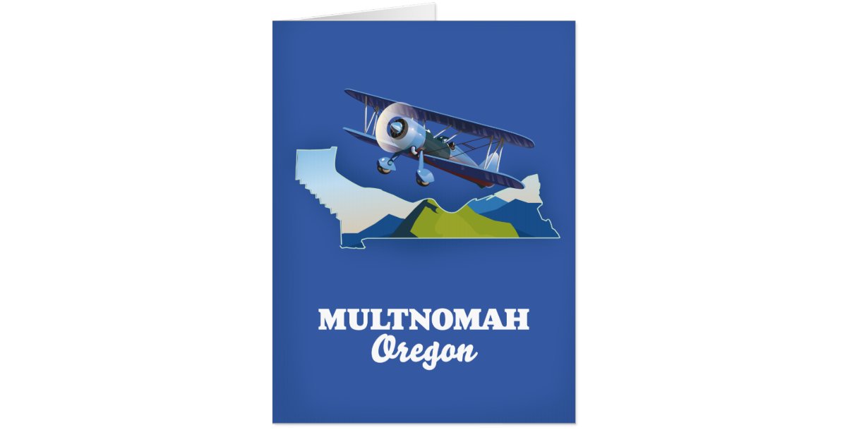 Multnomah Oregon travel map Card | Zazzle