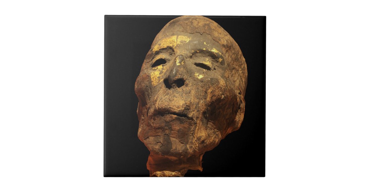 Mummified Human Male Head Mummy Tile | Zazzle