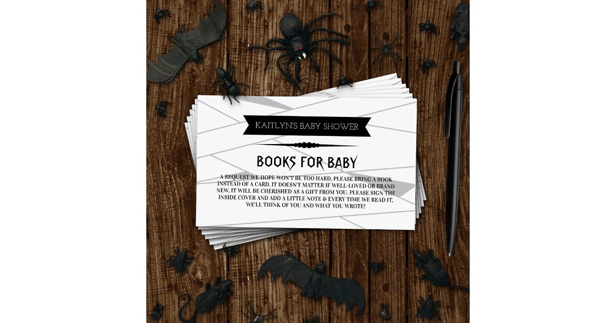 Mummy To Be | Halloween Baby Shower Book Enclosure Card | Zazzle