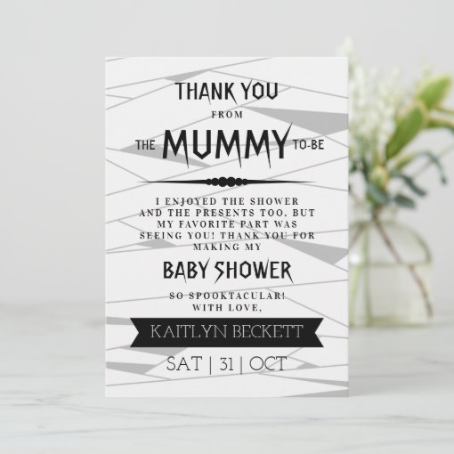 Mummy To Be | Halloween Baby Shower Thank You Card | Zazzle