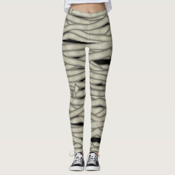 Mummy Wrap Bandages Halloween ID685 Leggings | Zazzle