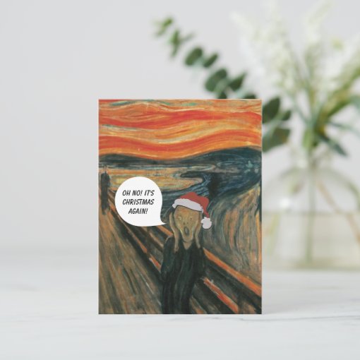 Munch The Scream Anti Christmas Card | Zazzle
