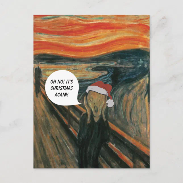 Munch The Scream Anti Christmas Card | Zazzle