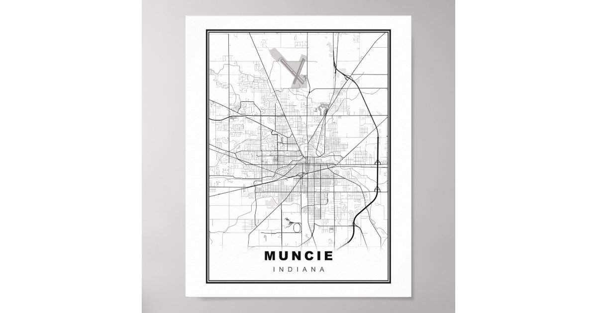 Muncie Map Poster | Zazzle