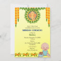 Mundan Ceremony Ganesha Logo Minimal Floral Invitation | Zazzle