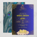 Mundan Ceremony Ganesha logo Royal Golden & Blue Invitation | Zazzle