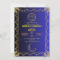 Mundan Ceremony Ganesha logo Royal Golden & Blue Invitation | Zazzle