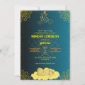 Mundan Ceremony Ganesha logo Royal Golden & Teal Invitation | Zazzle