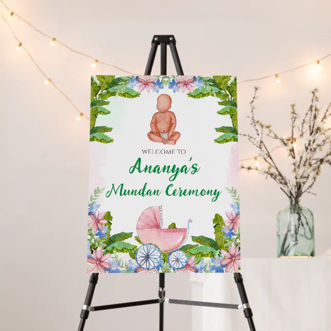 Mundan welcome sign Cradle ceremony sign | Zazzle