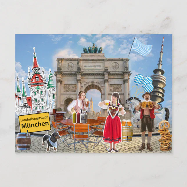 Munich Collage Postcard | Zazzle