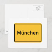Munich, Germany Road Sign Postcard | Zazzle