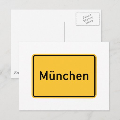Munich, Germany Road Sign Postcard | Zazzle