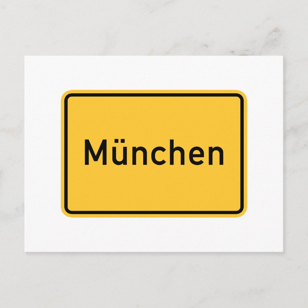 Munich, Germany Road Sign Postcard | Zazzle