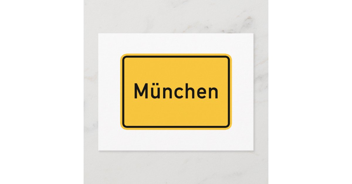 Munich, Germany Road Sign Postcard | Zazzle