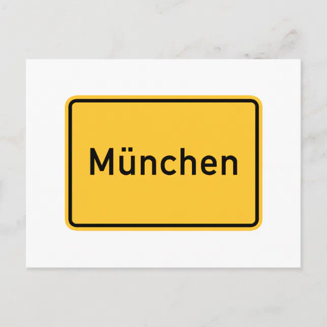 Munich, Germany Road Sign Postcard | Zazzle