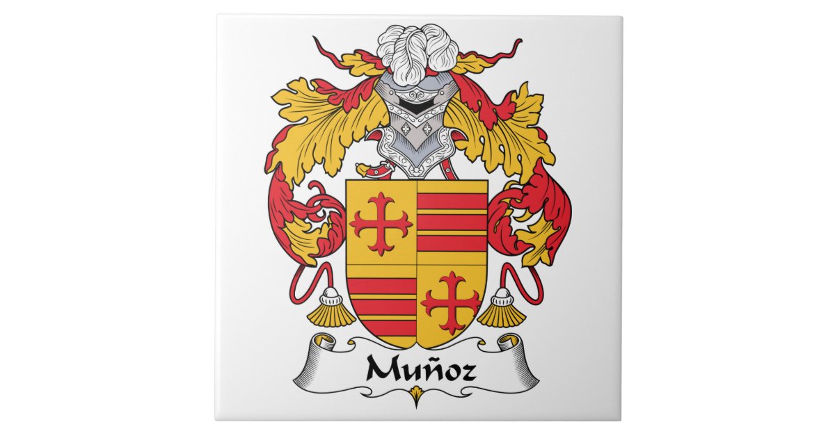 Munoz Family Crest Tile | Zazzle