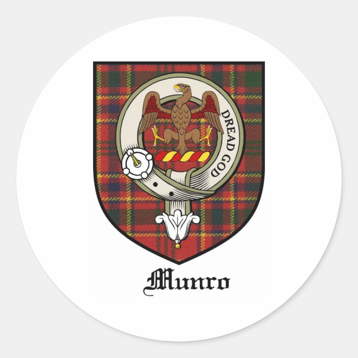 Munro Clan Crest Badge Tartan Classic Round Sticker | Zazzle.com