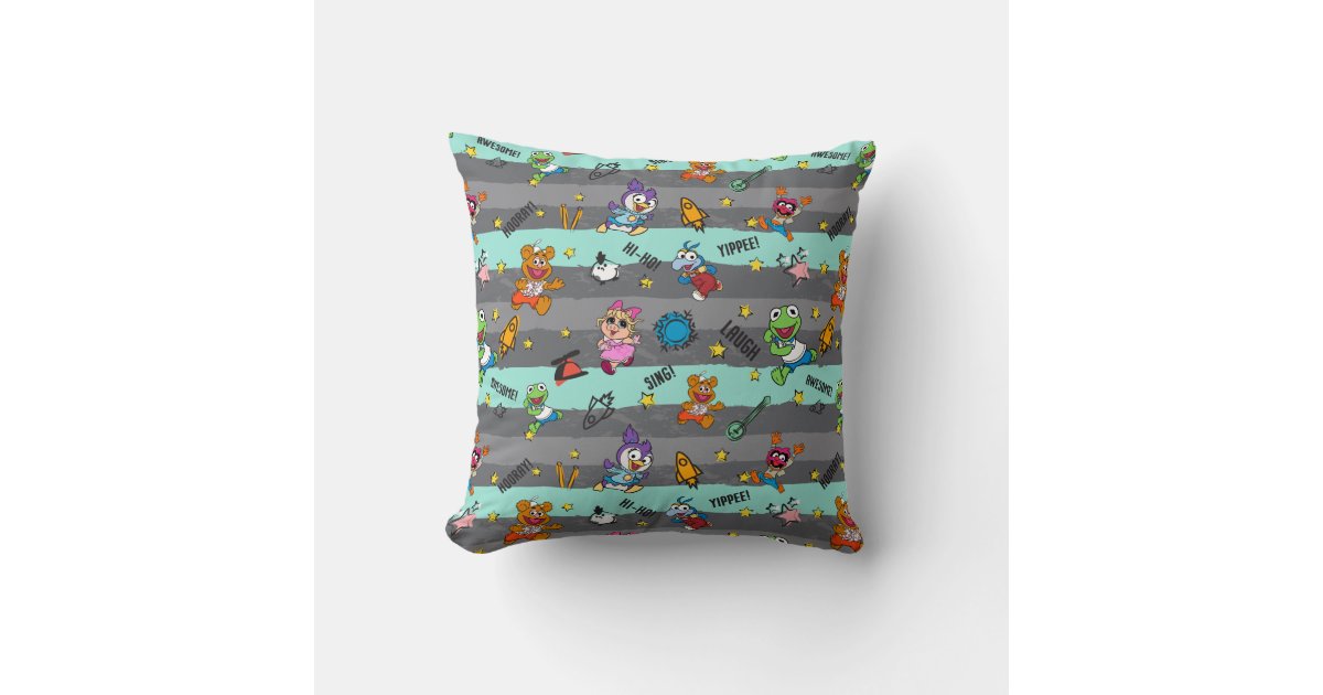 Muppet Babies Pattern Throw Pillow | Zazzle