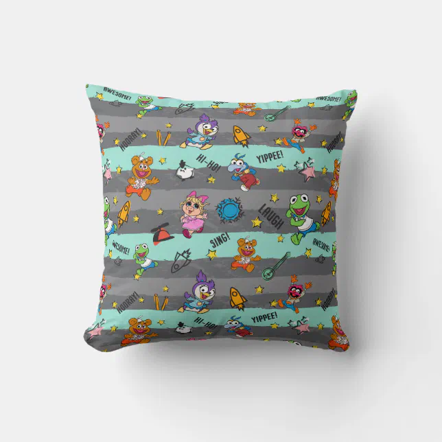 Muppet Babies Pattern Throw Pillow | Zazzle