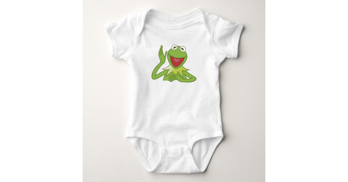 Muppets Kermit waving smiling Disney Baby Bodysuit | Zazzle