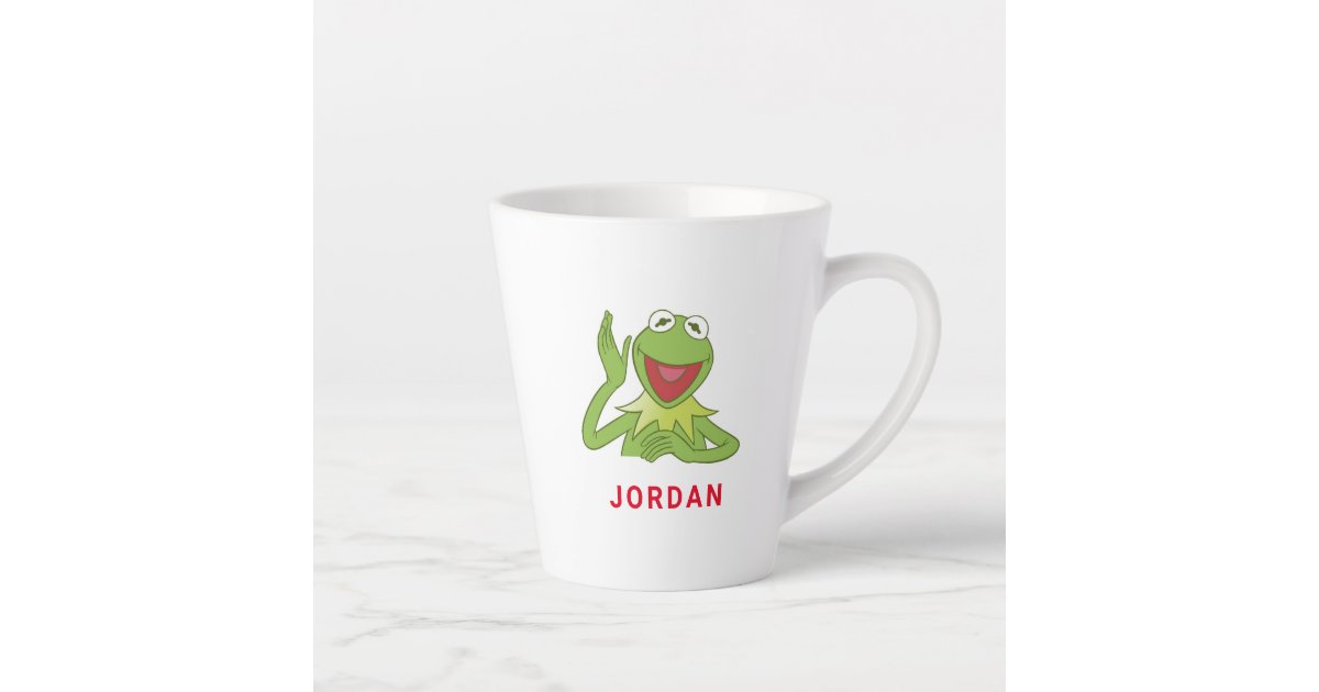 Muppets Kermit waving smiling Disney Latte Mug | Zazzle
