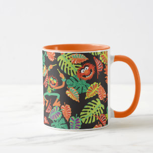 Tropical Kermit & Animal Pattern Fabric | Zazzle