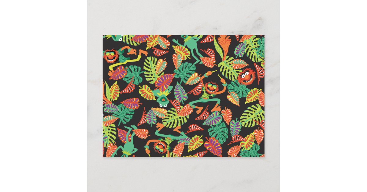 Muppets | Tropical Kermit & Animal Pattern Postcard | Zazzle