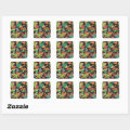 Muppets | Tropical Kermit & Animal Pattern Square Sticker | Zazzle