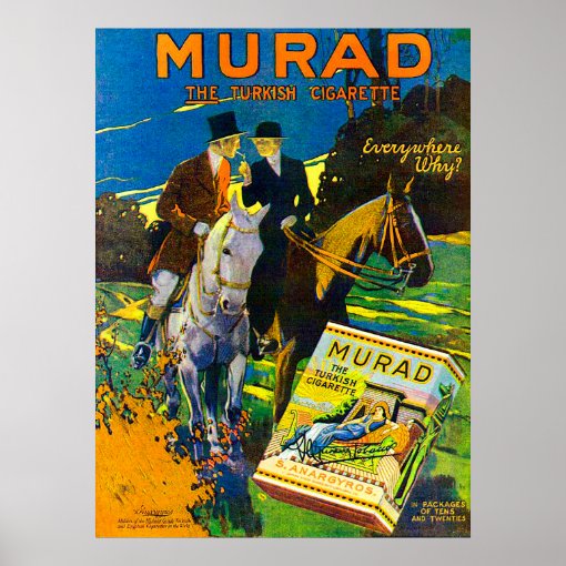 Murad Cigarettes 1910 The Turkish Cigarette Poster | Zazzle
