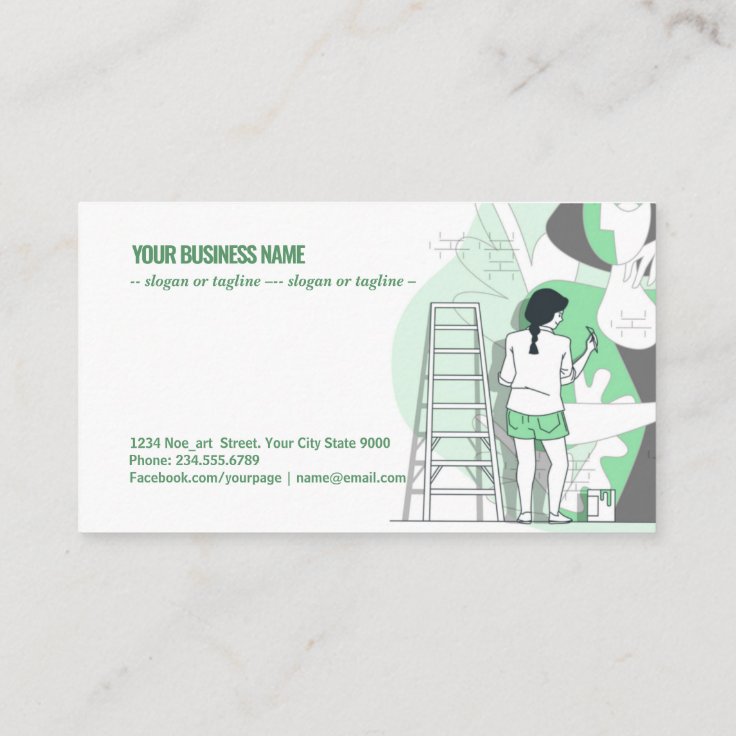 Mural artist concept business card | Zazzle