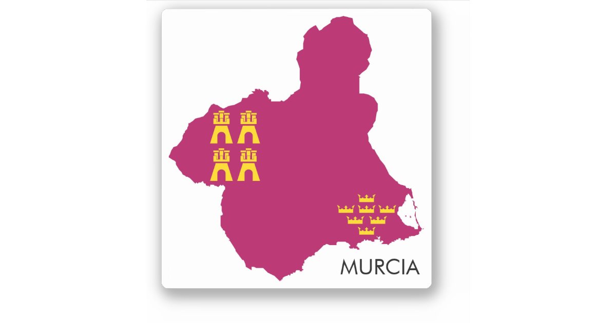 Murcia map/flag sticker | Zazzle