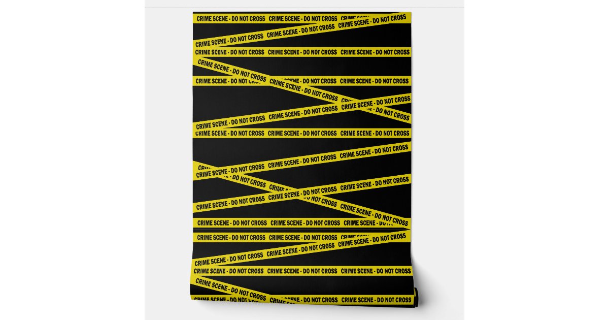 Murder Mystery Crime Scene Yellow Tape Wallpaper | Zazzle