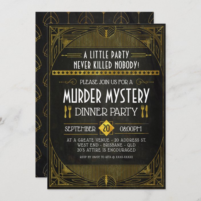 Murder Mystery Dinner Party Invitation | Zazzle.com