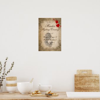 Murder Mystery Evening Poster Template Vintage | Zazzle
