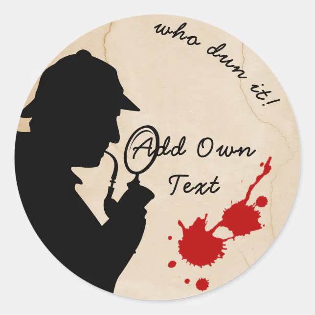 Murder Mystery Event Stickers Favors Personalized | Zazzle