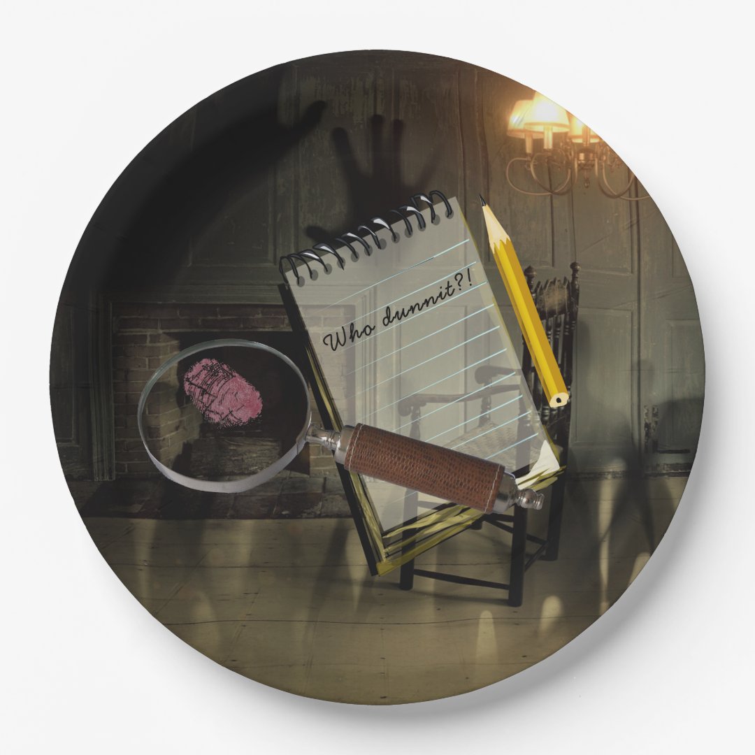 Murder Mystery Paper Plates Crime Scene Customized | Zazzle