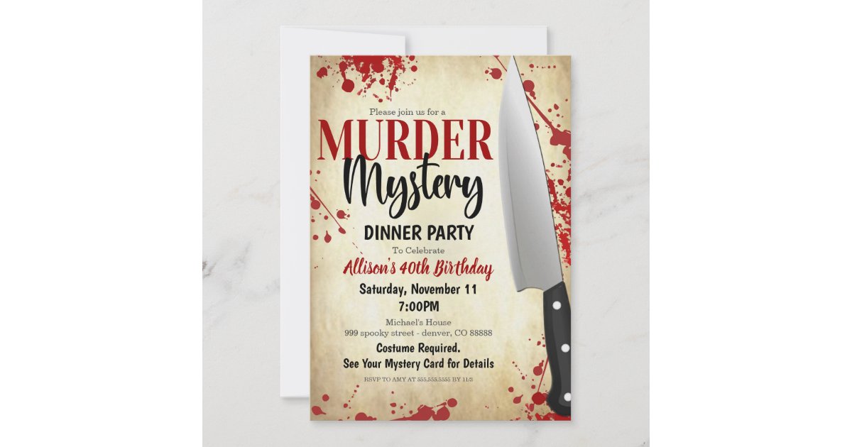 Murder Mystery Party Invitation | Zazzle