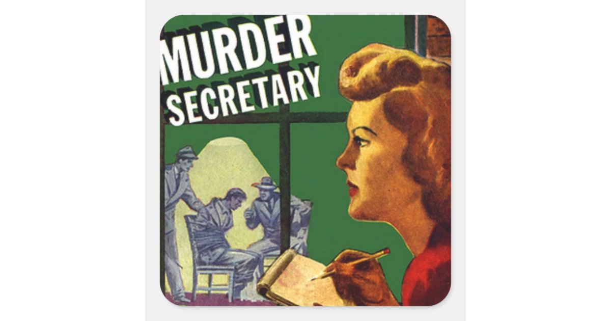 Murder Secretary Square Sticker | Zazzle
