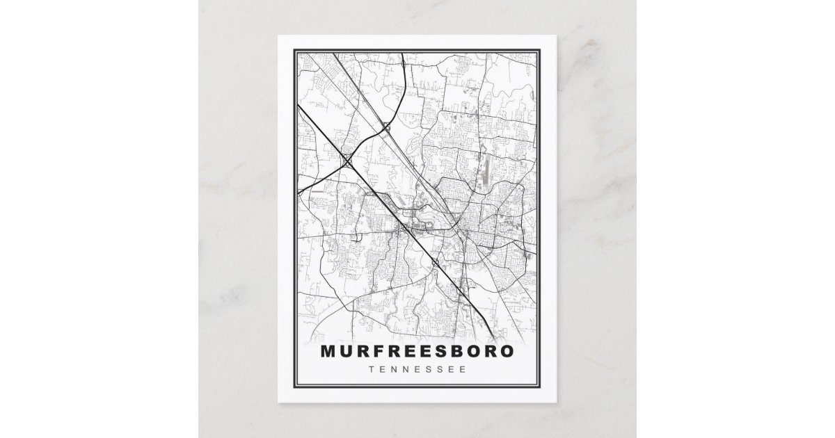 Murfreesboro Map Postcard | Zazzle