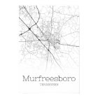 Murfreesboro Map - Tennessee - City Map Poster | Zazzle