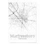 Murfreesboro Map - Tennessee - City Map Poster | Zazzle