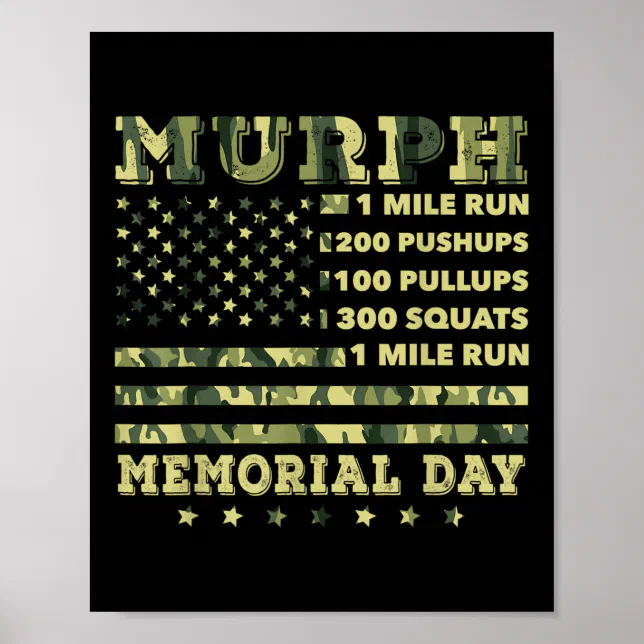 Murph 2021 Workout Challenge American Memorial Poster | Zazzle