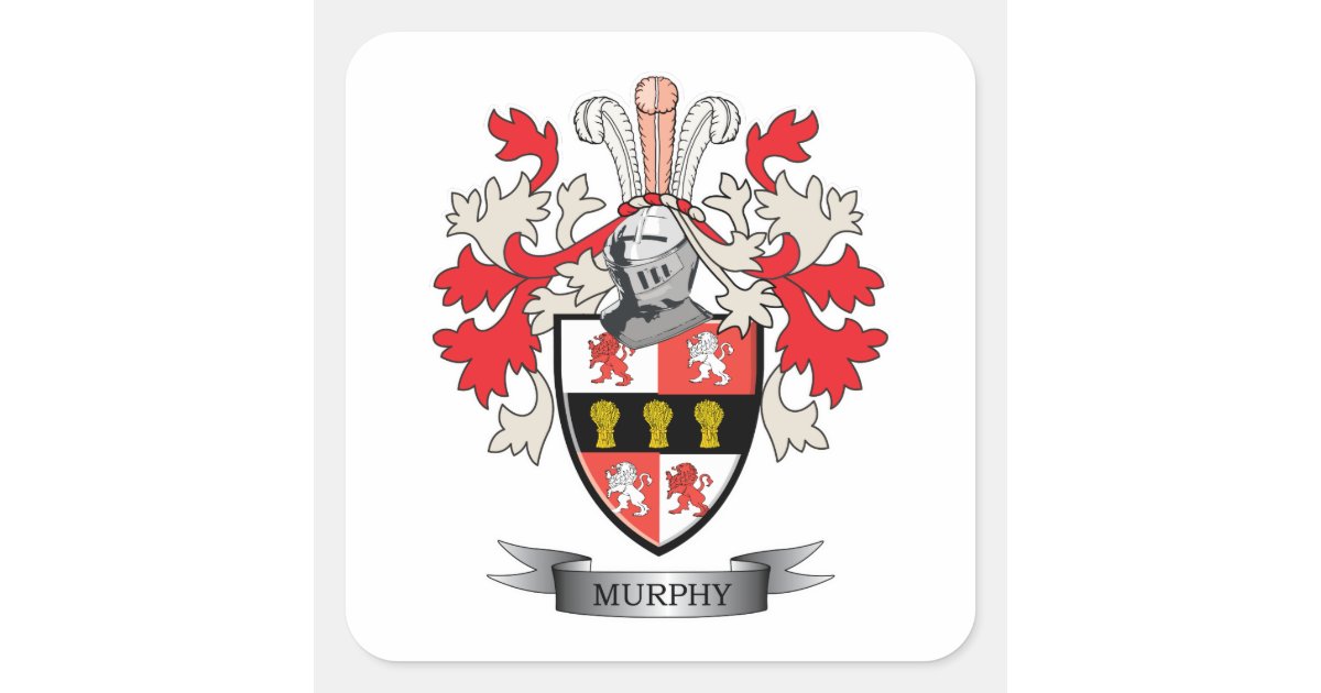 Murphy-Coat-of-Arms Square Sticker | Zazzle
