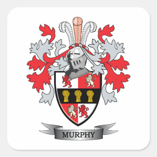 Murphy Coat of Arms Square Sticker | Zazzle