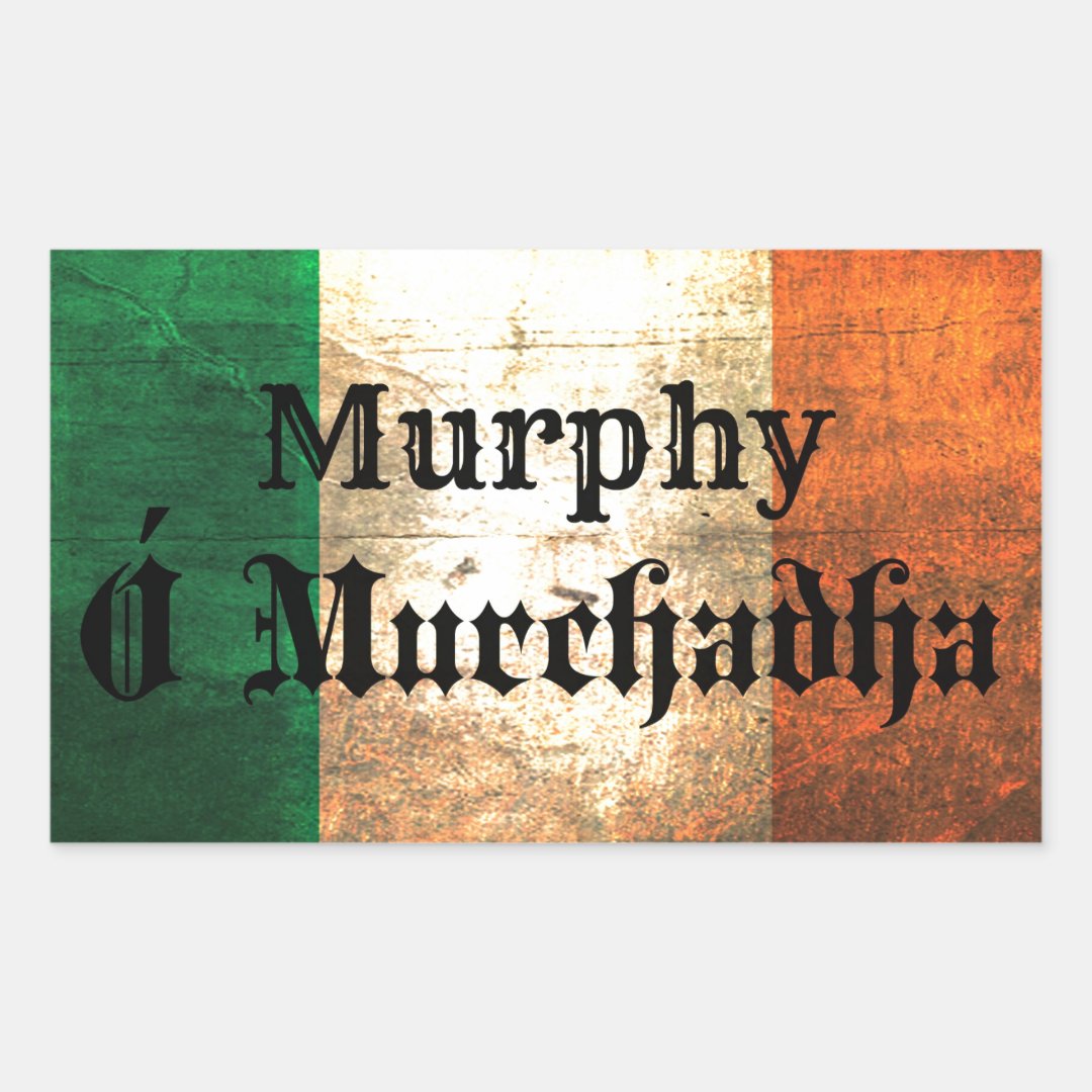 Murphy Irish Flag Rectangular Sticker | Zazzle