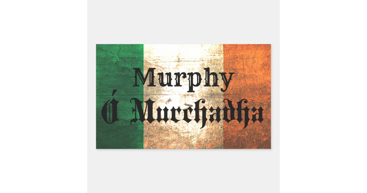 Murphy Irish Flag Rectangular Sticker | Zazzle