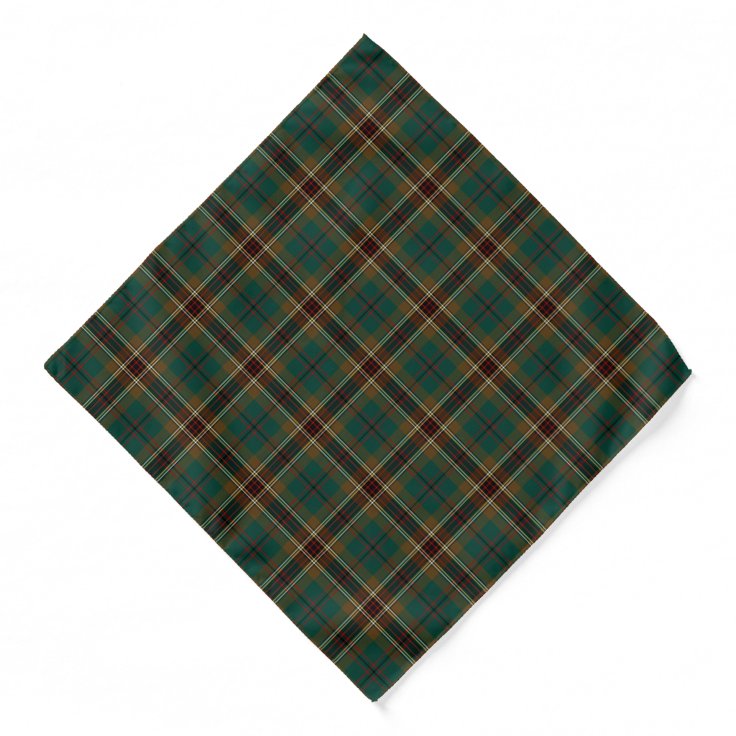 Murphy Tartan Brown and Green Plaid Pattern Bandana | Zazzle