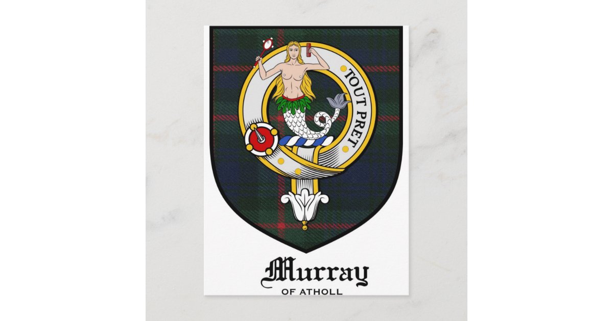 Murray Clan Crest Badge Tartan Postcard | Zazzle