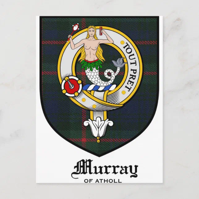 Murray Clan Crest Badge Tartan Postcard | Zazzle